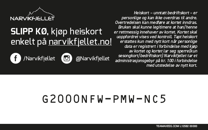 Kjøp gondolbillett og heiskort enkelt på nett | Narvikfjellet